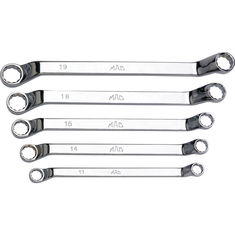 5 PC. Metric Long Deep Offset Double Box Wrench Set 12 PT. SBODM52PTR Mac Tools