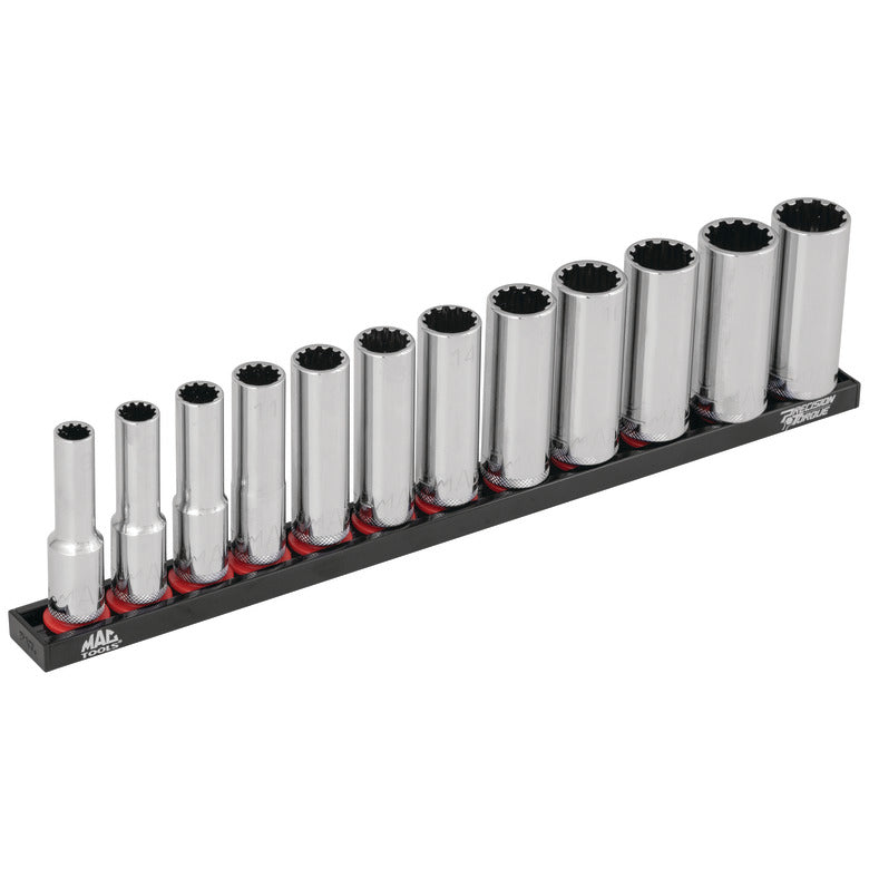 12 PC. 3 8 Drive Metric Spherical Deep Socket Set SXM12DSBRPT Mac Tools