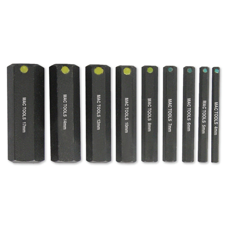 9-PC. Metric ProHold® Hex Bit Set - 2" - SHKMPH92 | Mac Tools